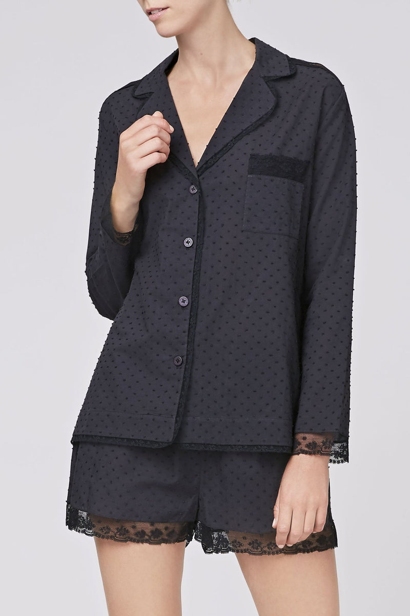 Cara Pyjama Set made from silk in black – Morpho + Luna